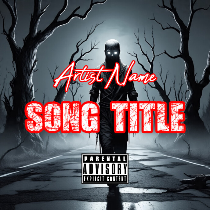 Copy of Black Horror Album Cover Album Cover | PosterMyWall