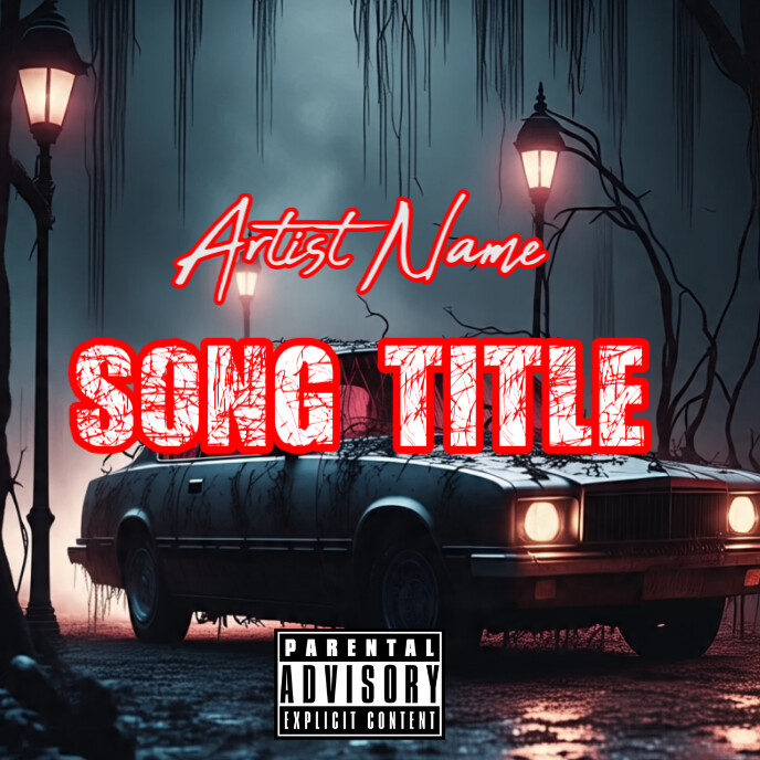 Copy of Black Horror Album Cover Album Cover | PosterMyWall