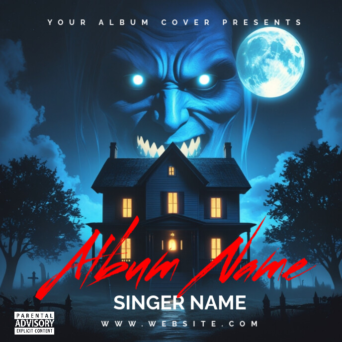 Black Horror Town Album Cover Template | PosterMyWall