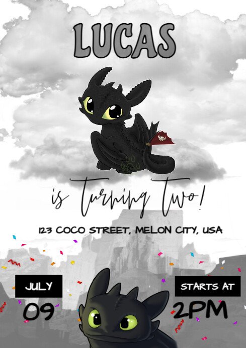 black how to train your dragon Template | PosterMyWall