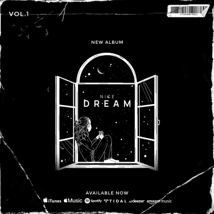 Modèle Black Illustrative Album Cover Album Cover | PosterMyWall