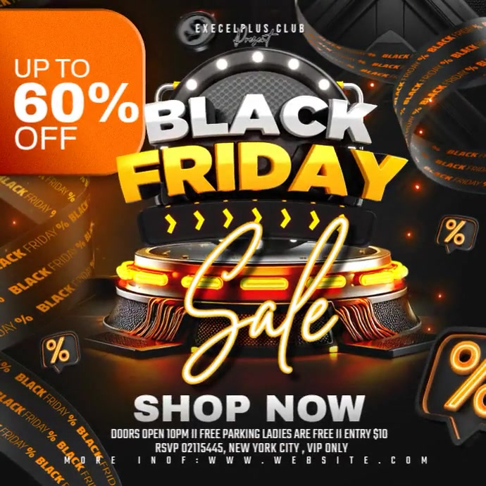 Black Illustrative Black Friday Sale Template Instagram Post | PosterMyWall