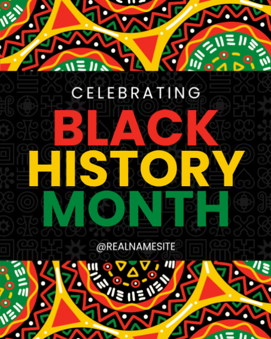 Black Illustrative Black History Month Instagram Portrait Template ...