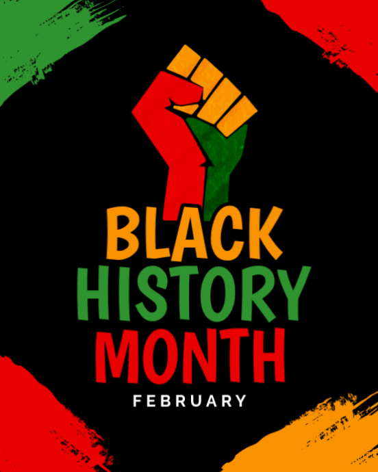 Black Illustrative Black History Month Instagram Portrait Template ...