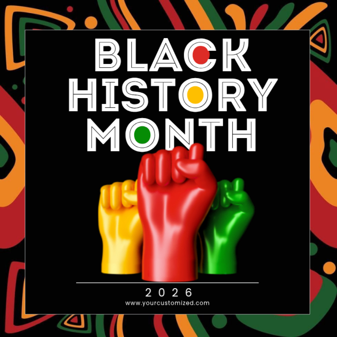 Black Illustrative Black History Month Instagram Post Template ...