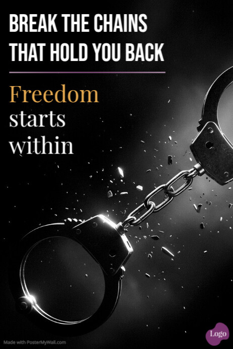 Black Illustrative Breaking The Chains Poster for Content Posting ...