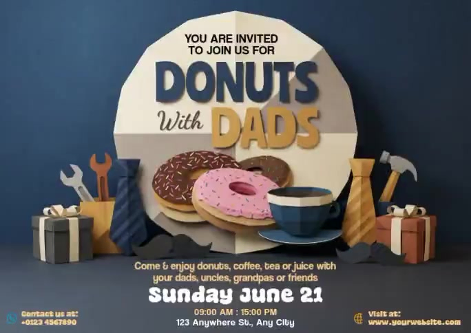Father's Day Donut Event Template | PosterMyWall