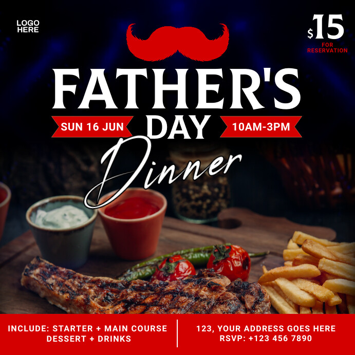 Copy of Black Illustrative Father's Day Instagram Pos | PosterMyWall