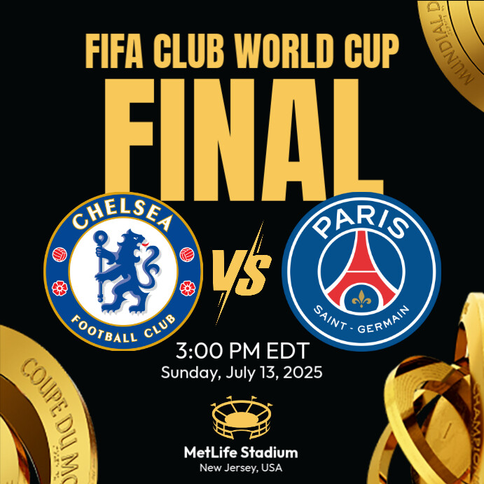 Plantilla de Black Illustrative Fifa Club World Cup Instagram Post ...