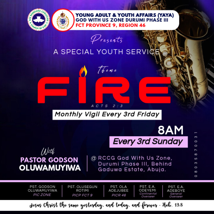 Black Illustrative Fire Youth Event Flyer Instagram Post Template ...