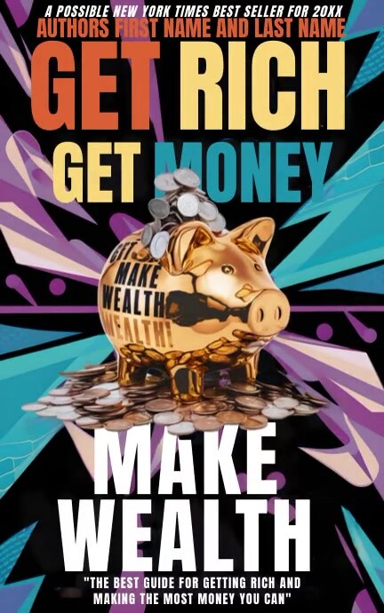 Black Illustrative Get Rich Money Book Kindl Template | PosterMyWall