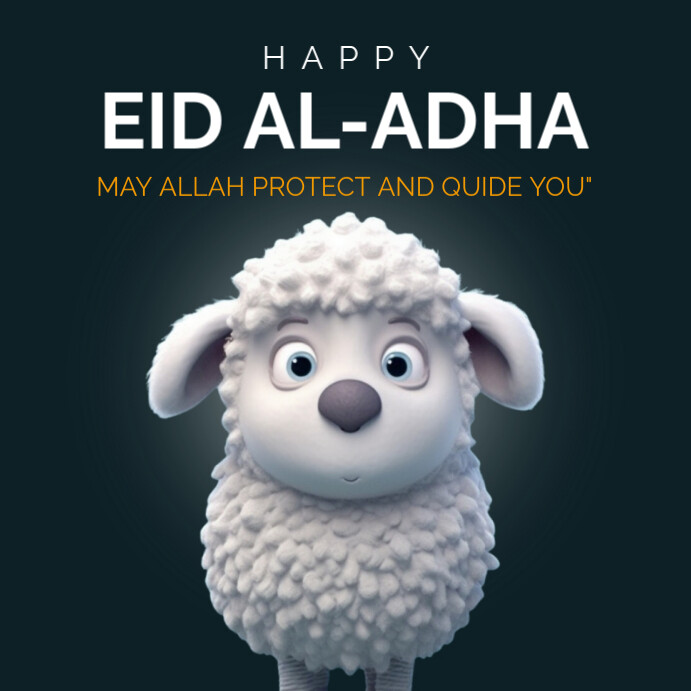 Copy of Black Illustrative Happy Eid Ul Azha Celebration Wishes ...