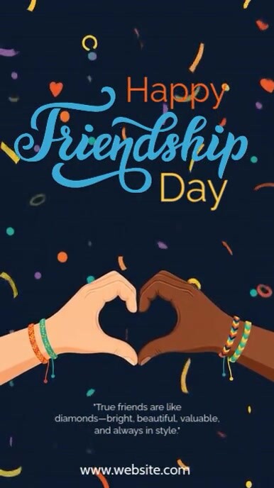 Black Illustrative Happy Friendship Day Instagram Reel Template ...