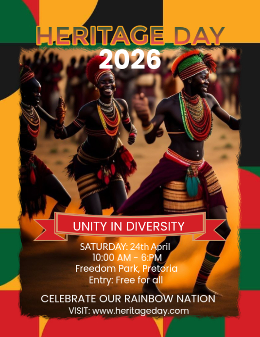 Black Illustrative Heritage Day Flyer (us Letter) Template | PosterMyWall