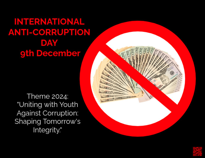 Black Illustrative International Anti-corruption Day Flyer (us Letter ...