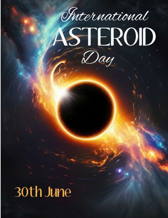 Black Illustrative International Asteroid Awareness Day, Planetary Day ...