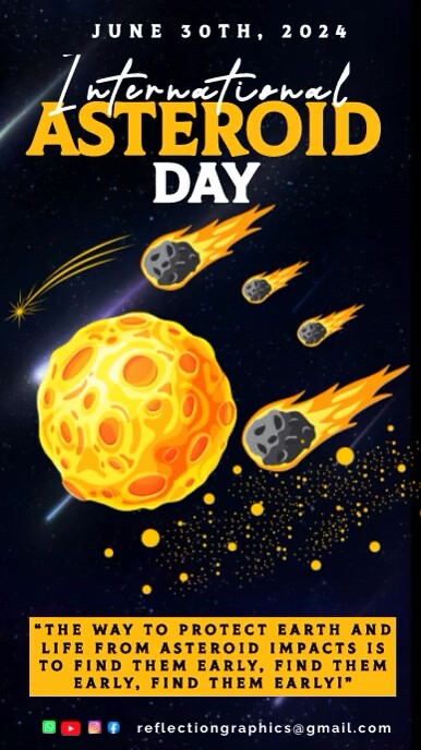 Black Illustrative International Asteroid Da Template | PosterMyWall