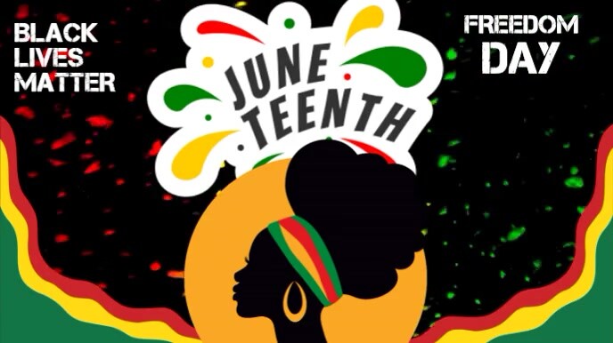 Black Illustrative Juneteenth Celebration Digital Display (16:9 ...