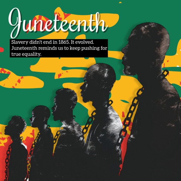 Black Illustrative Juneteenth Instagram Post Template | PosterMyWall
