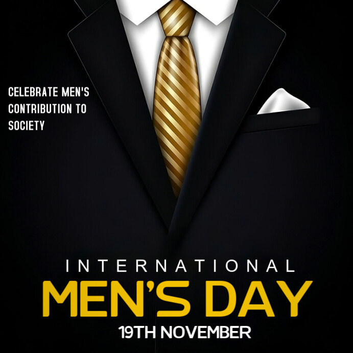 Copy of Black Illustrative Men's Day Instagram Post | PosterMyWall