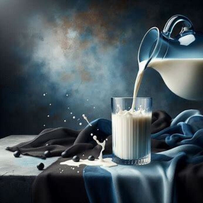 Black Illustrative Milk Ad Instagram Post Template | PosterMyWall
