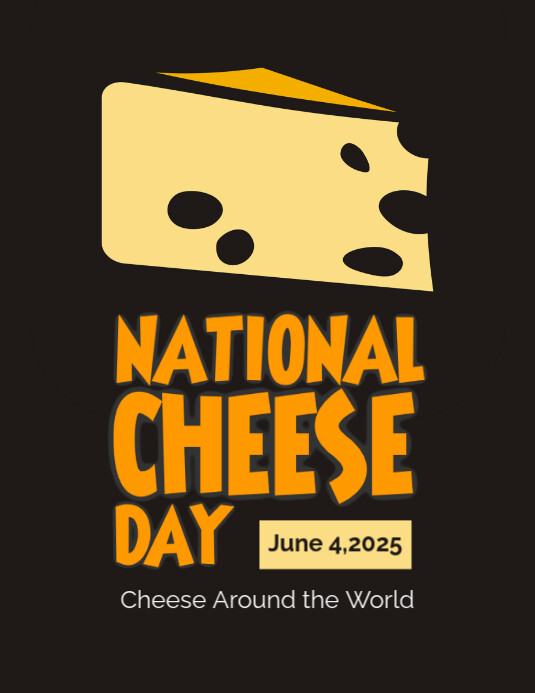 Modèle Black Illustrative National Cheese Day Flyer (us Letter ...