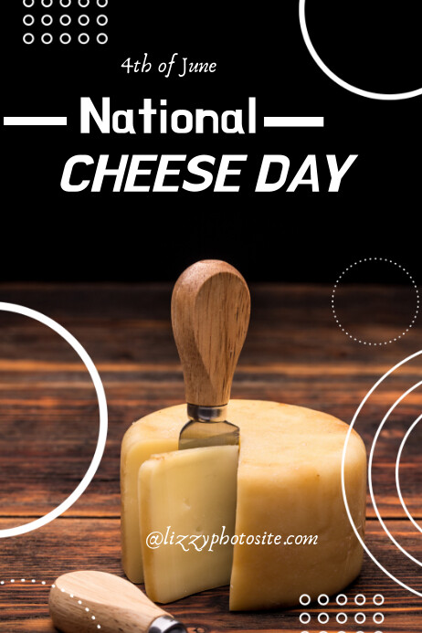 Plantilla de Black Illustrative National Cheese Day Poste | PosterMyWall