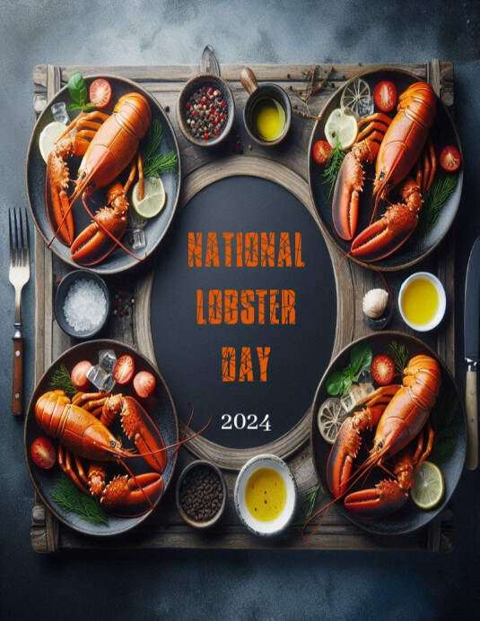 Modèle Black Illustrative National Lobster Day Flyer | PosterMyWall