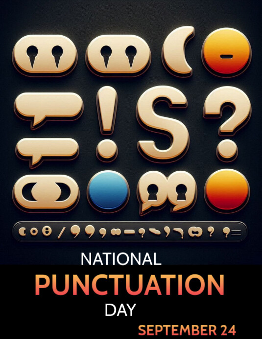 Copy of Black Illustrative National Punctuation Day | PosterMyWall