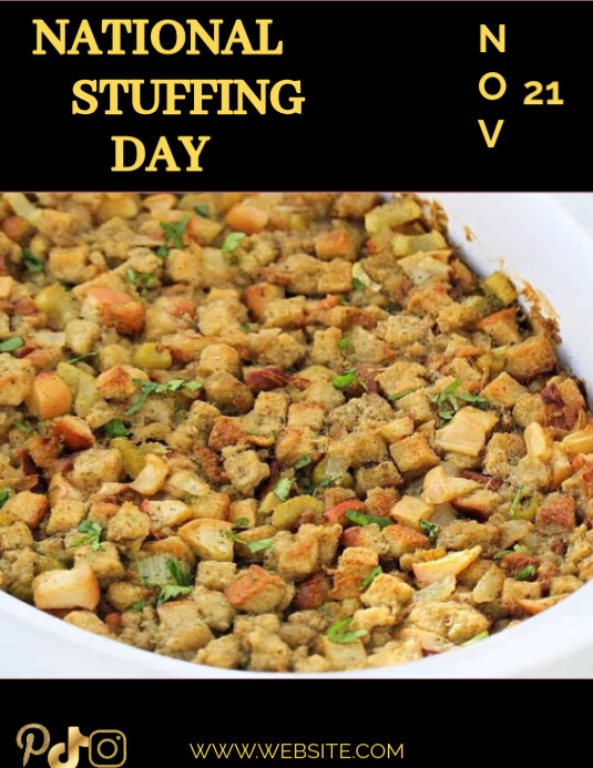 Copy of Black Illustrative National Stuffing Day Template Design Flyer ...