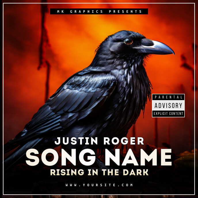 Black Illustrative Rap Album Album Cover Template | PosterMyWall