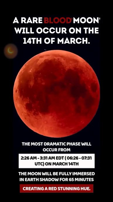 Modèle Black Illustrative Rare Blood Moon Instagram Reel | PosterMyWall