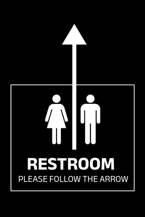 Copy of Black Illustrative Restroom Signage Poster | PosterMyWall