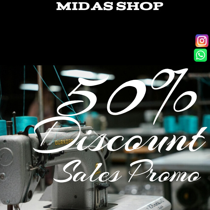 Black Illustrative Sewing Machine Sales Flyer Template | PosterMyWall