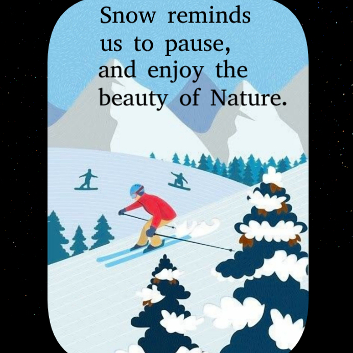 Modèle Black Illustrative Snow Instagram Post | PosterMyWall