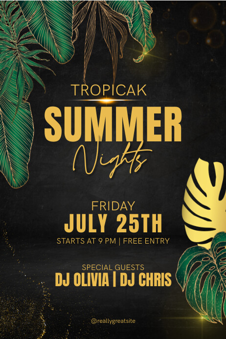 Black Illustrative Summer Party Poster Template | PosterMyWall