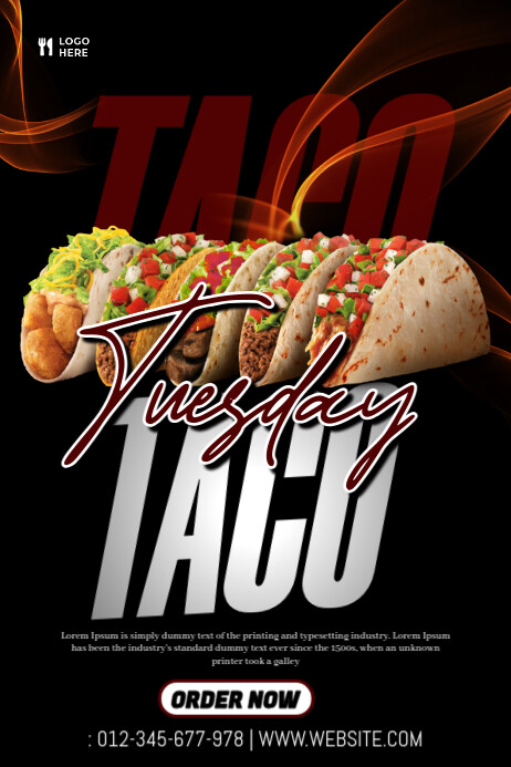 Copy of Black Illustrative Taco Tuesday Poster, Poster | PosterMyWall