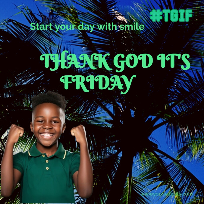 Copy of Black Illustrative Tgif Logo | PosterMyWall
