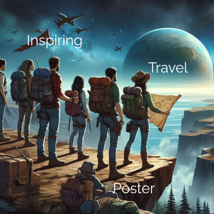 Plantilla de Black Illustrative Travel And Adventure Insta | PosterMyWall
