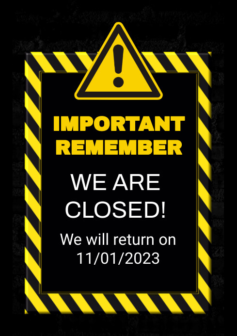 Copy of Black Illustrative We Are Closed A4 | PosterMyWall