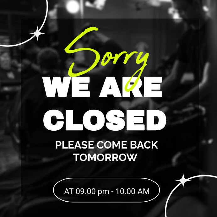 Black Illustrative We Are Closed Instagram P Template | PosterMyWall