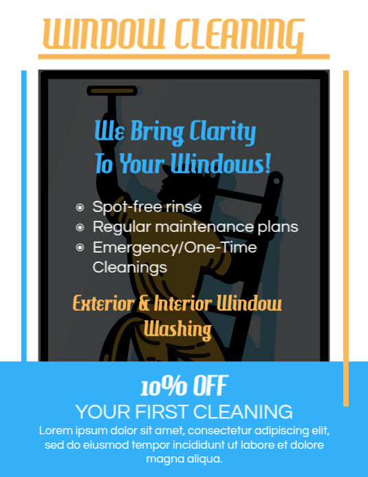 Black Illustrative Window Cleaning Flyer (us Letter) Template ...