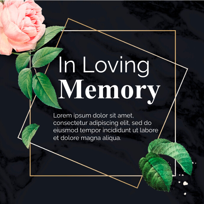 Plantilla de Black In Loving Memory Instagram Post | PosterMyWall