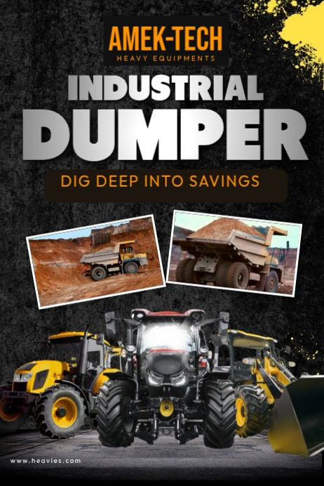 Plantilla de Black Industrial Dumper Poster Video | PosterMyWall