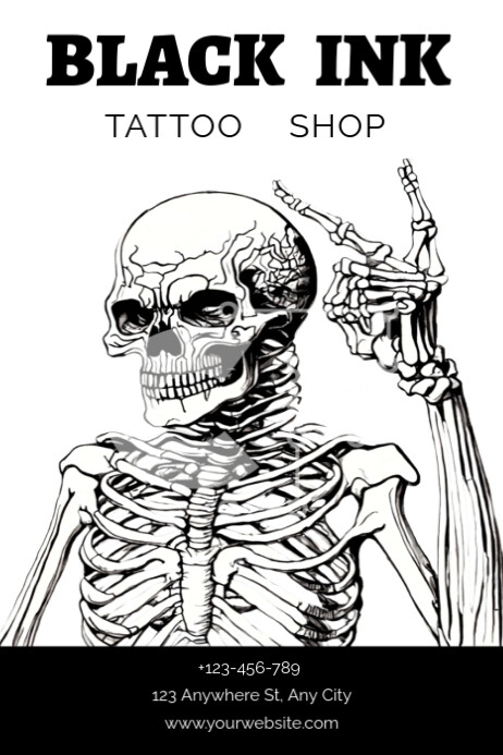 Copy of Black Ink Tattoo Shop Poster Design | New Tattoo Shop Poster ...