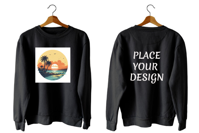 black isolated sweater front and back (1) Template | PosterMyWall