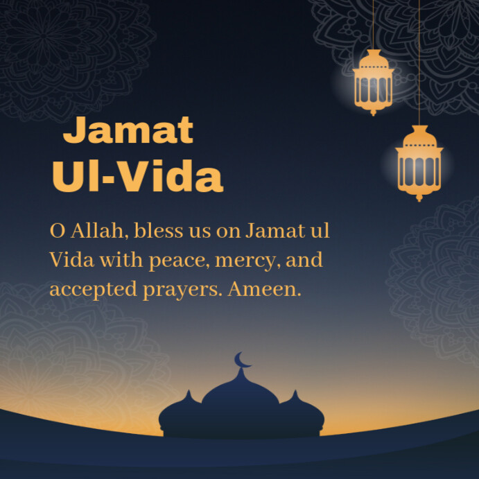 Black Jamat Ul Vida Instagram Post Template | PosterMyWall