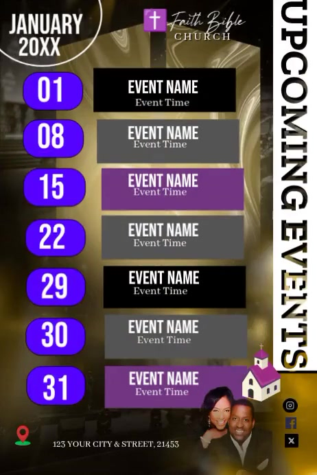 Black January Upcoming Events Poster Template | PosterMyWall