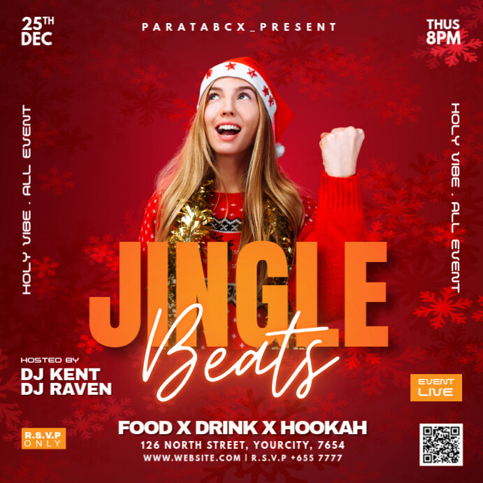 Black Jingle Beats Instagram Post Template | PosterMyWall