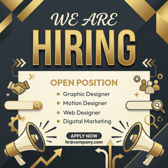 Black Job Recruitment Instagram Post Template | PosterMyWall